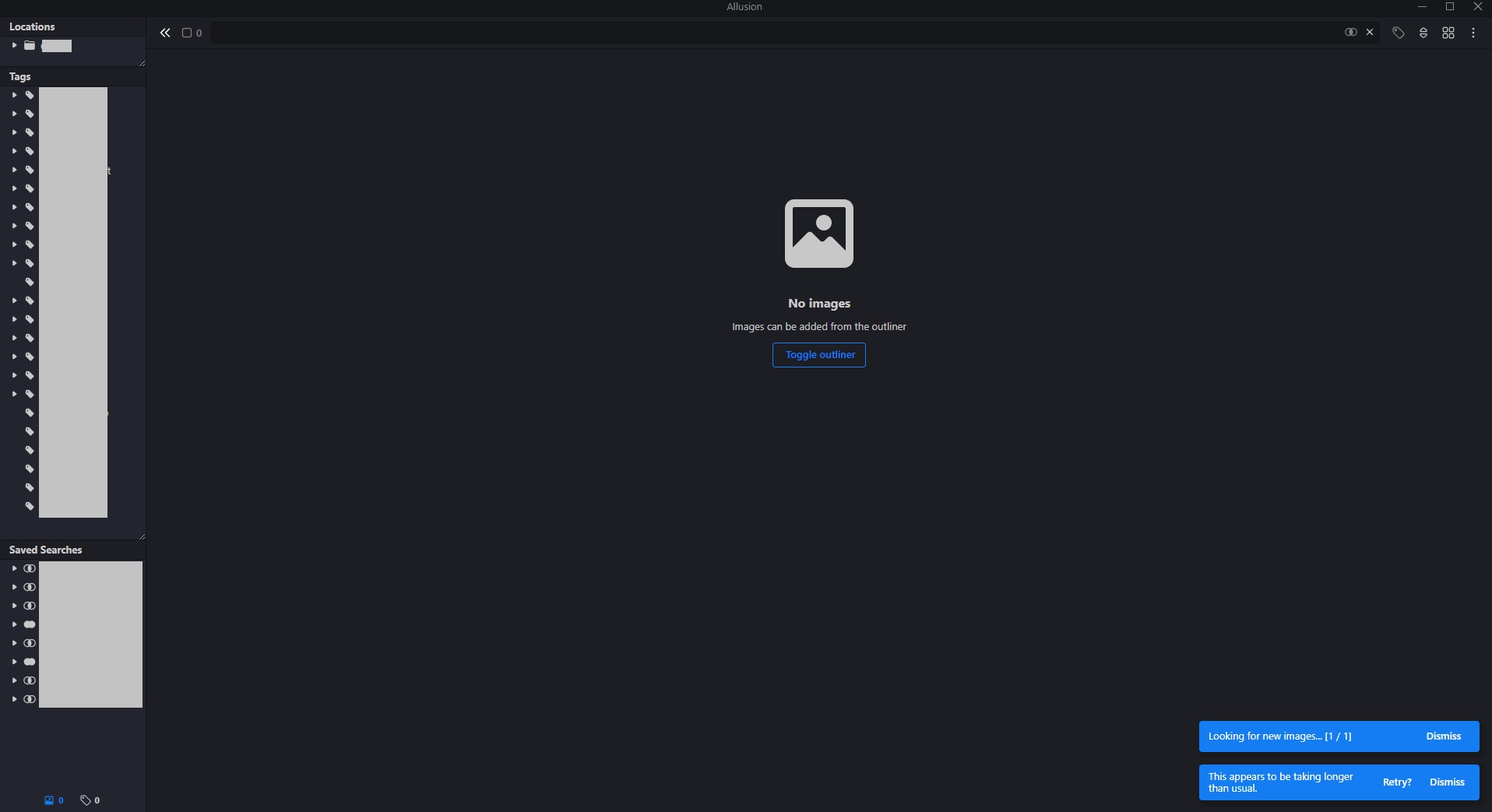Allusion stops displaying images at startup - database file too big ...