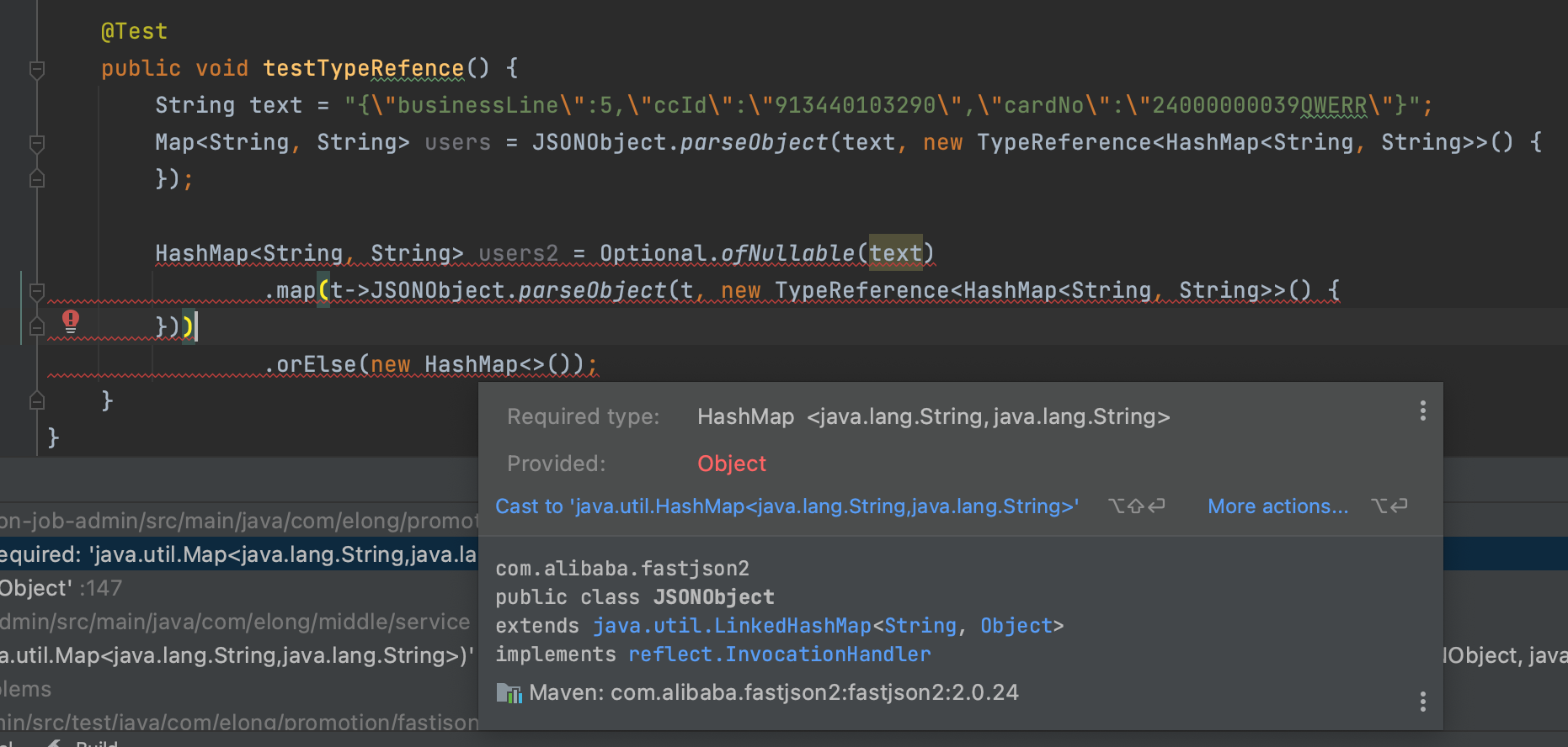 [BUG]TypeReference 序列化在lamada表达式里无法返回正确对象 · Issue #1222 · alibaba/fastjson2 · GitHub