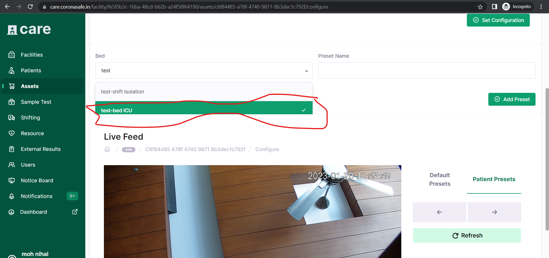 the preset dropdown is overlapping with camera feed in asset configuration · Issue #4640 ...