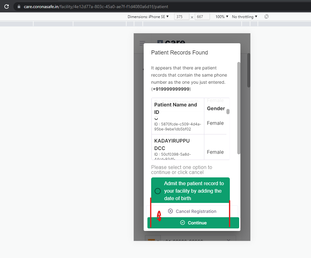 Patient creation pop-up buttons spacing are not consistent · Issue #4701 · ohcnetwork/care_fe ...