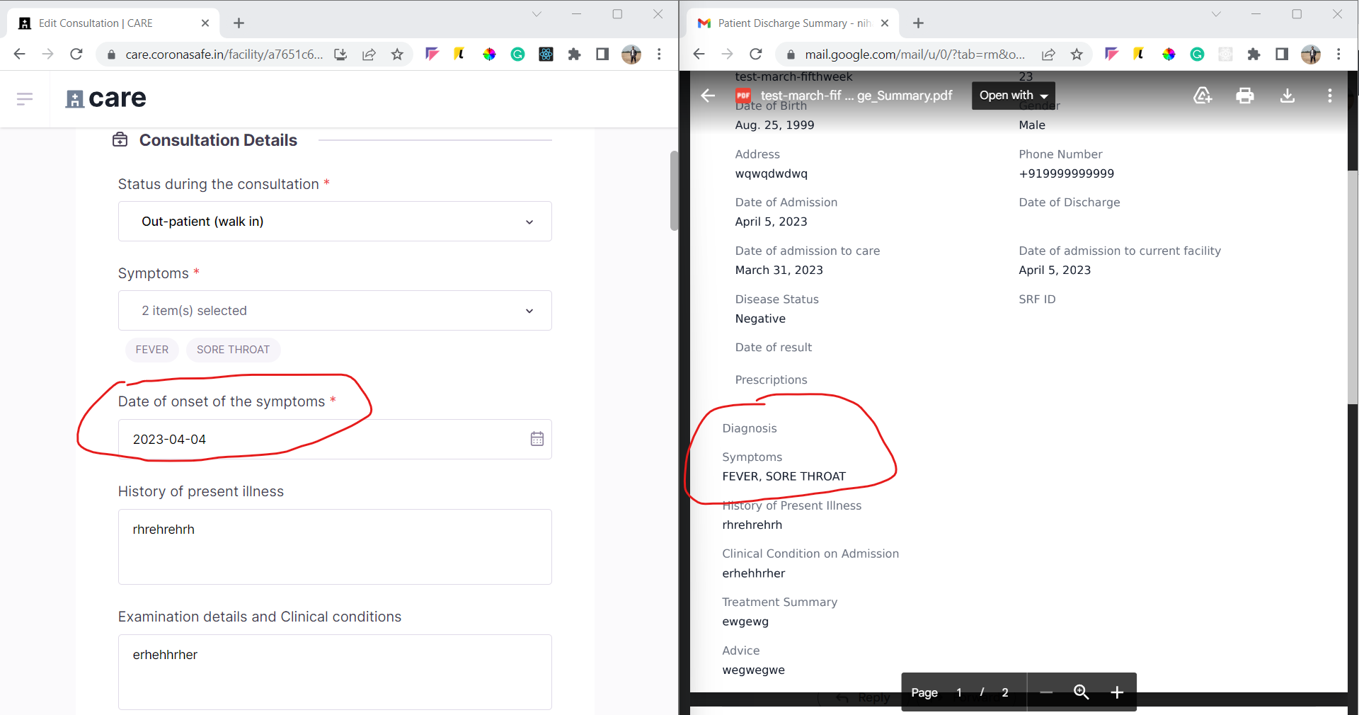 Discharge summary is missing multiple information · Issue #5246 · ohcnetwork/care_fe · GitHub