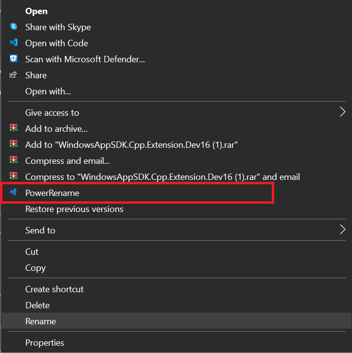PowerRenamer : Extended Context Menu · Issue #14347 · microsoft/PowerToys · GitHub