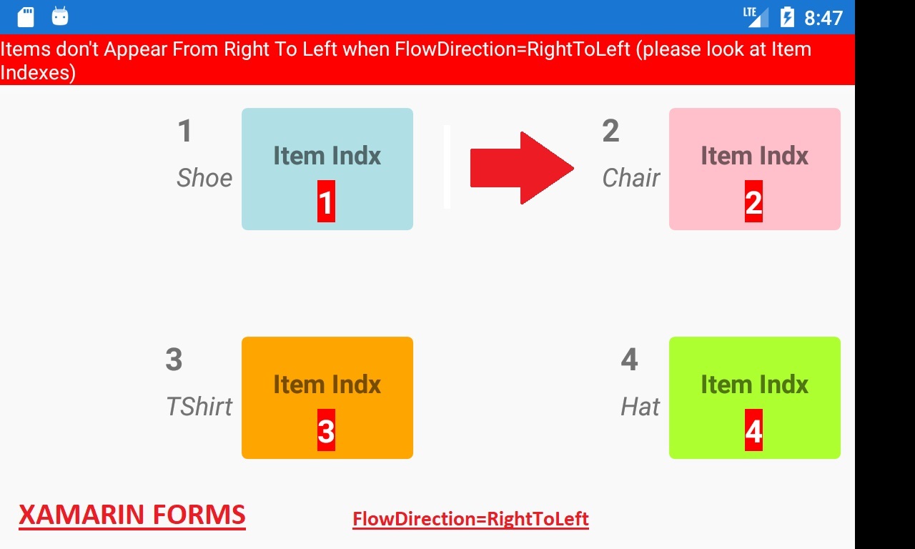 [Bug] CollectionView in Right to Left flow direction Problem · Issue #8260 · xamarin/Xamarin ...