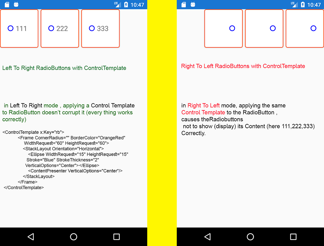 [Bug] RadioButton Doesn't Respect Right To Left FlowDirection · Issue #12440 · xamarin/Xamarin ...