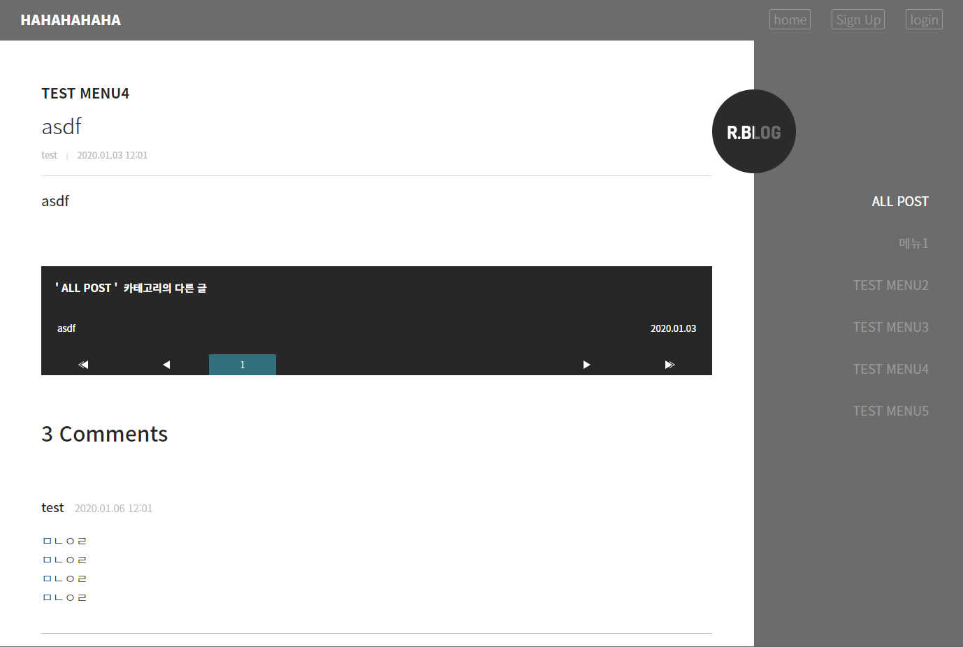 GitHub - Roar-Song/Blog-Example: HTML, javascript, jQuery, CSS, Java, Spring