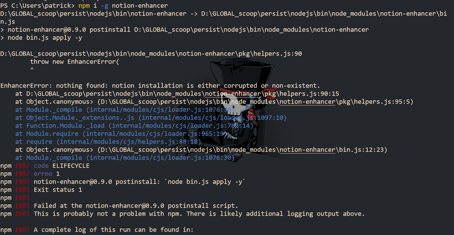 I Can‘t Install Notion Enhancer Sucessfully Anymore · Issue 109 · Notion Enhancer Notion