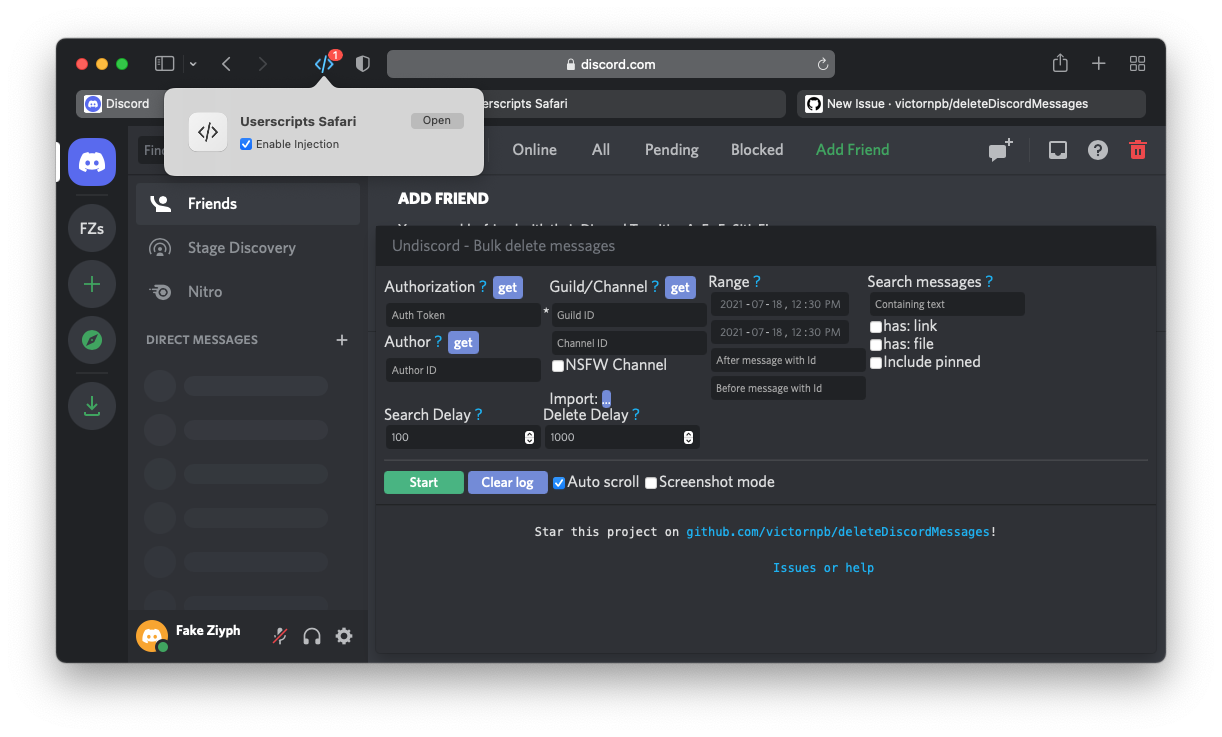 Userscripts is a Safari extension that can run Undiscord. · Issue #226 · victornpb/undiscord ...