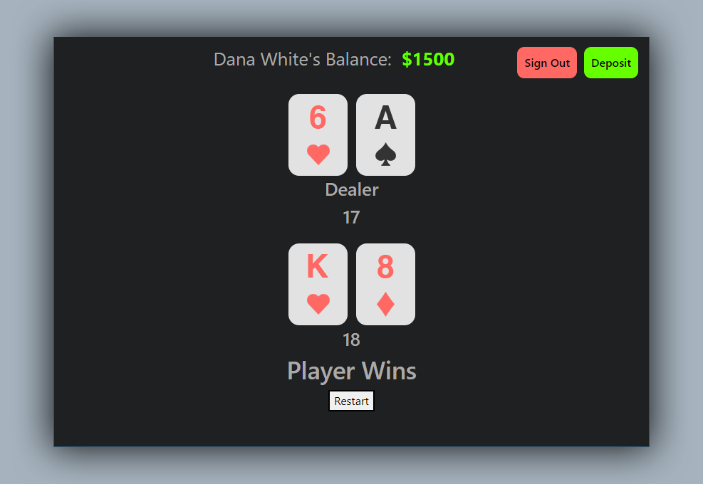 GitHub - tuffstuff9/react-blackjack: A blackjack app built with react ...