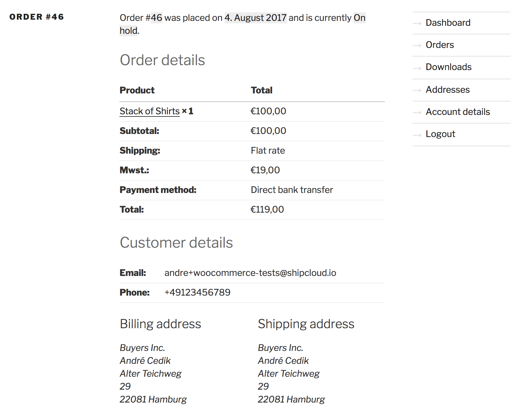 Show shipping status on order detail page in MyAccount · Issue #135 ...
