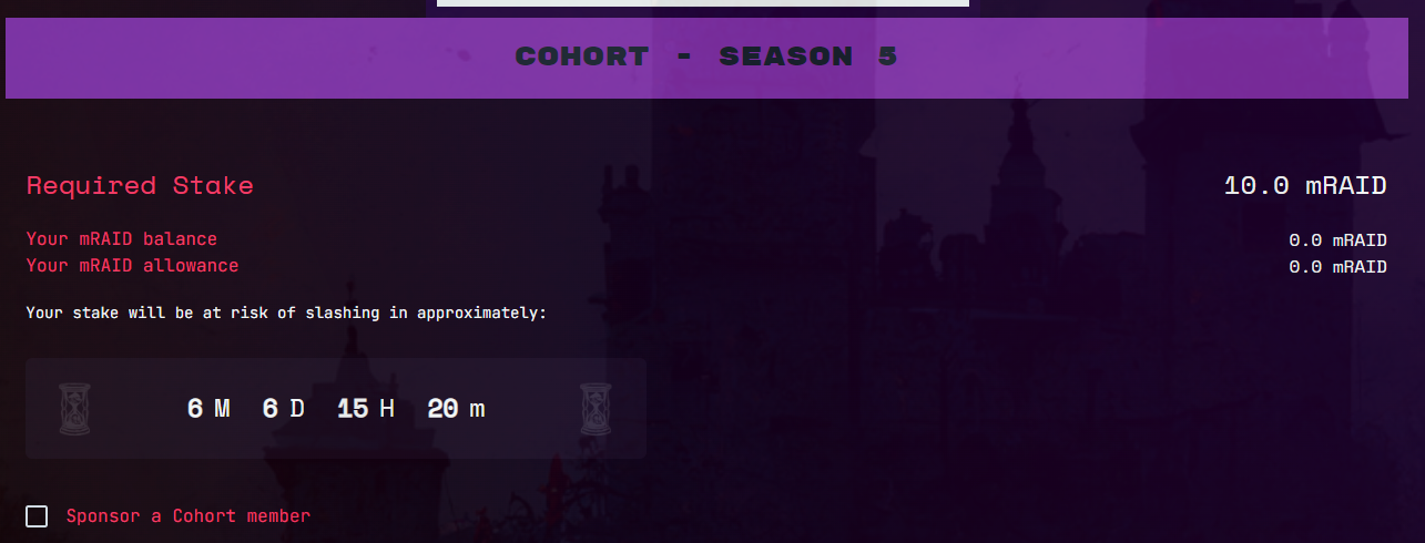 Show how long before your stake could get slashed ex: "You stake will be at risk of slashing in ...
