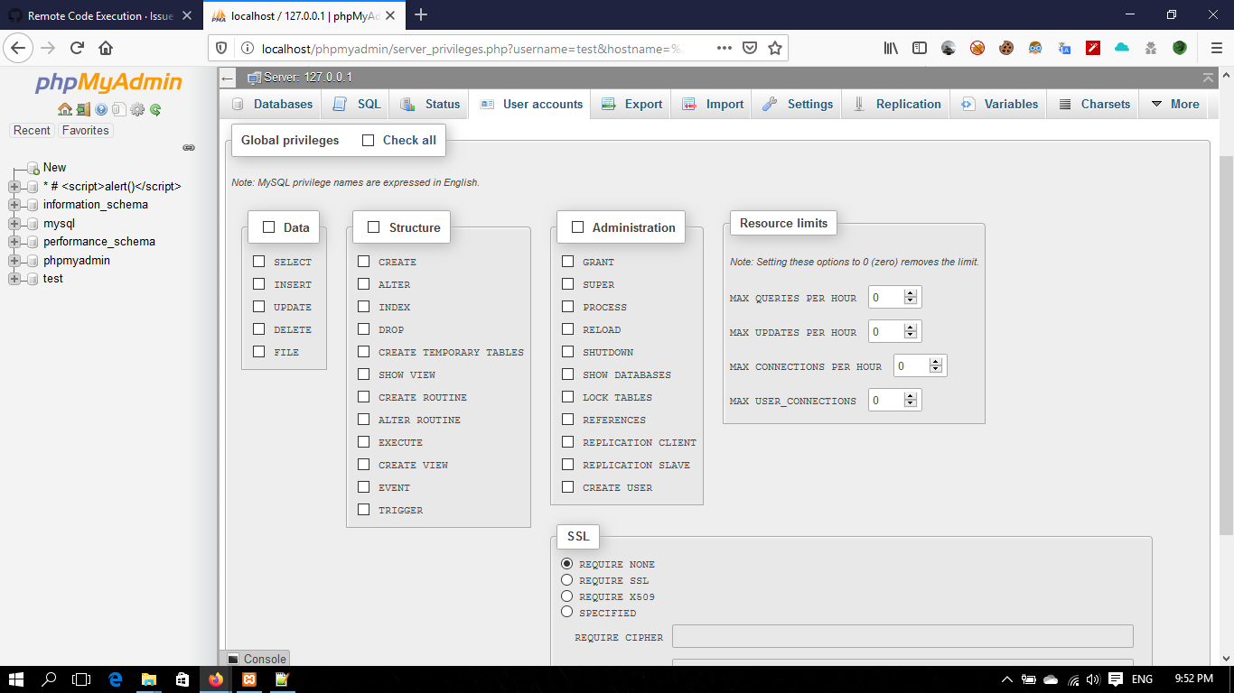 Corrupt internal DB allows more permissions · Issue #15576 · phpmyadmin/phpmyadmin · GitHub