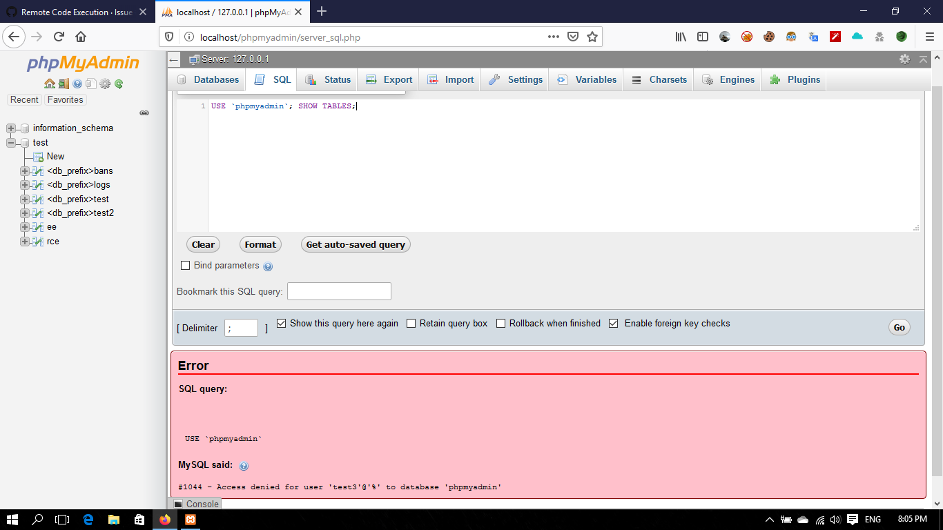 Corrupt internal DB allows more permissions · Issue #15576 · phpmyadmin/phpmyadmin · GitHub