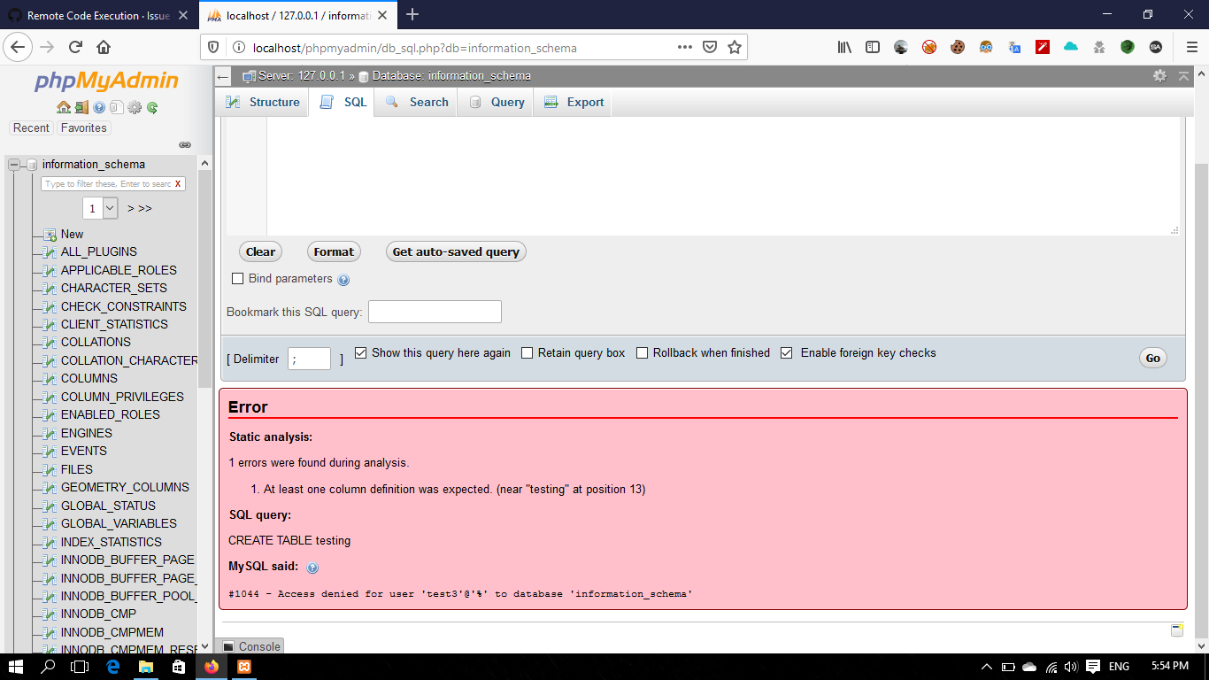 Corrupt internal DB allows more permissions · Issue #15576 · phpmyadmin/phpmyadmin · GitHub