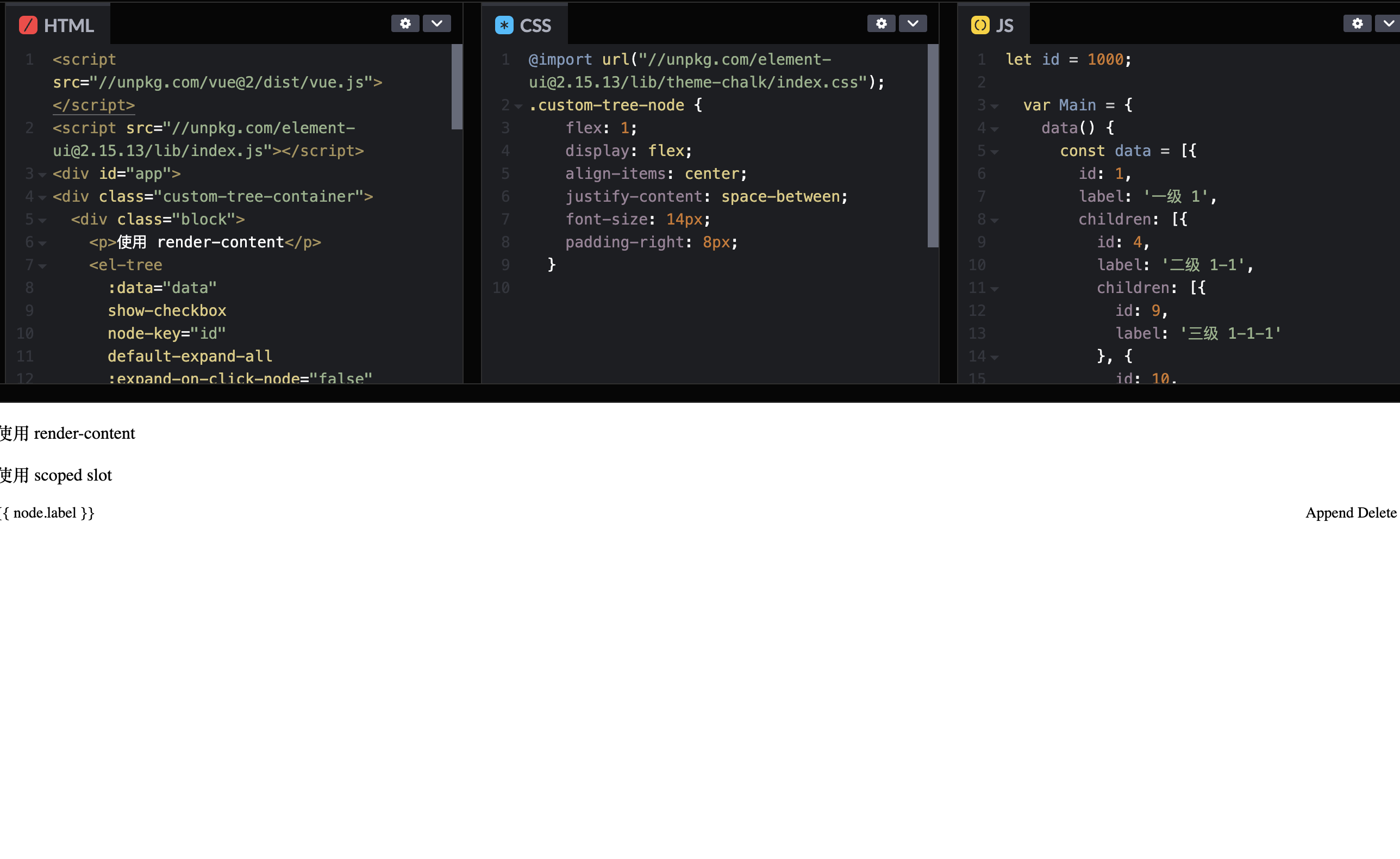 [Bug Report] tree renderContent · Issue #22556 · ElemeFE/element · GitHub