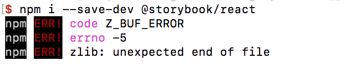 Unable To Install With Npm I Save Dev Storybookreact On Mac · Issue