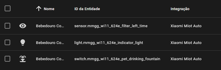 Xiaomi Smart Pet Fountain only show 3 entities. Not all are shown, for example no water sensor ...