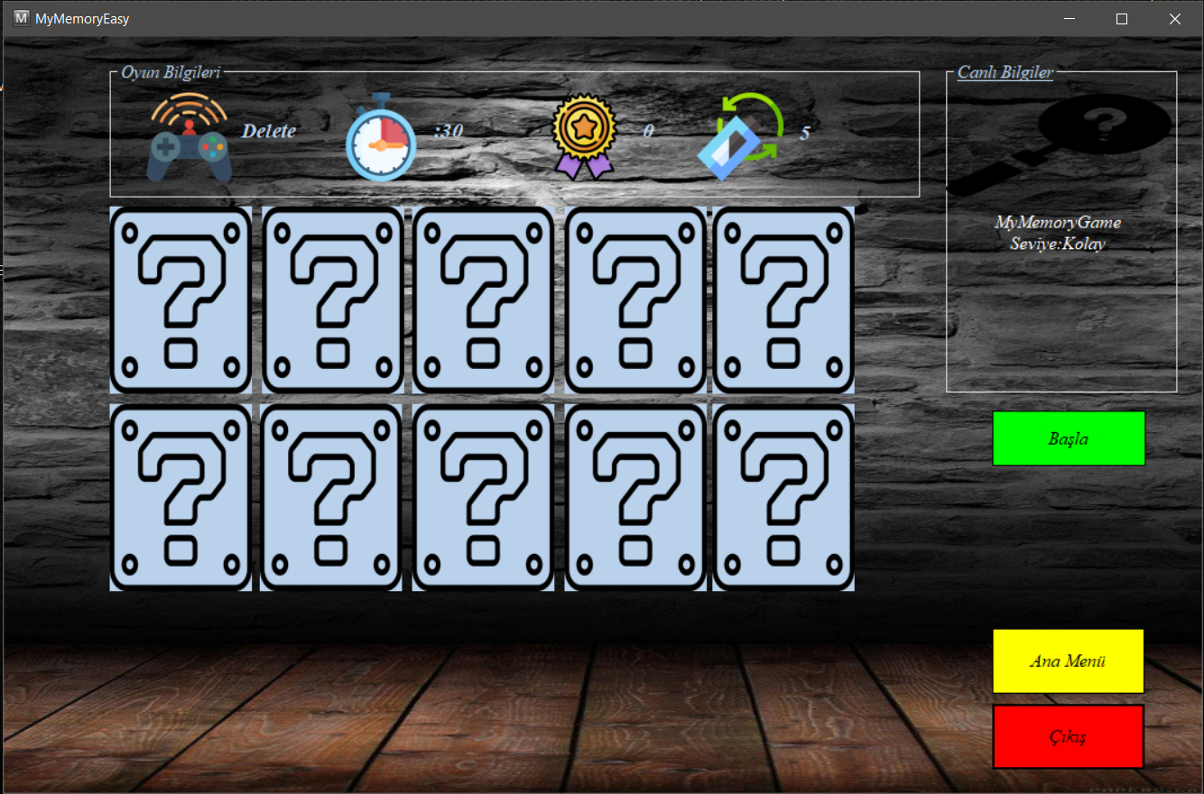 GitHub - SerkanOzkann/CSharpMemoryGame: C#MemoryGame(Hafıza Oyunu)
