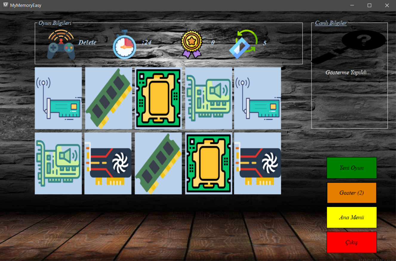 GitHub - SerkanOzkann/CSharpMemoryGame: C#MemoryGame(Hafıza Oyunu)