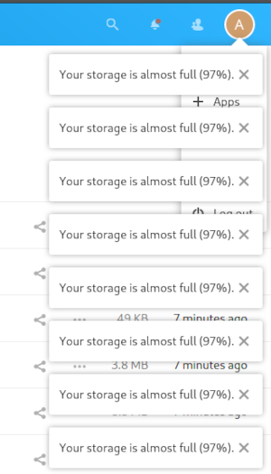 "your storage is almost full" notification spam · Issue #25293 ...