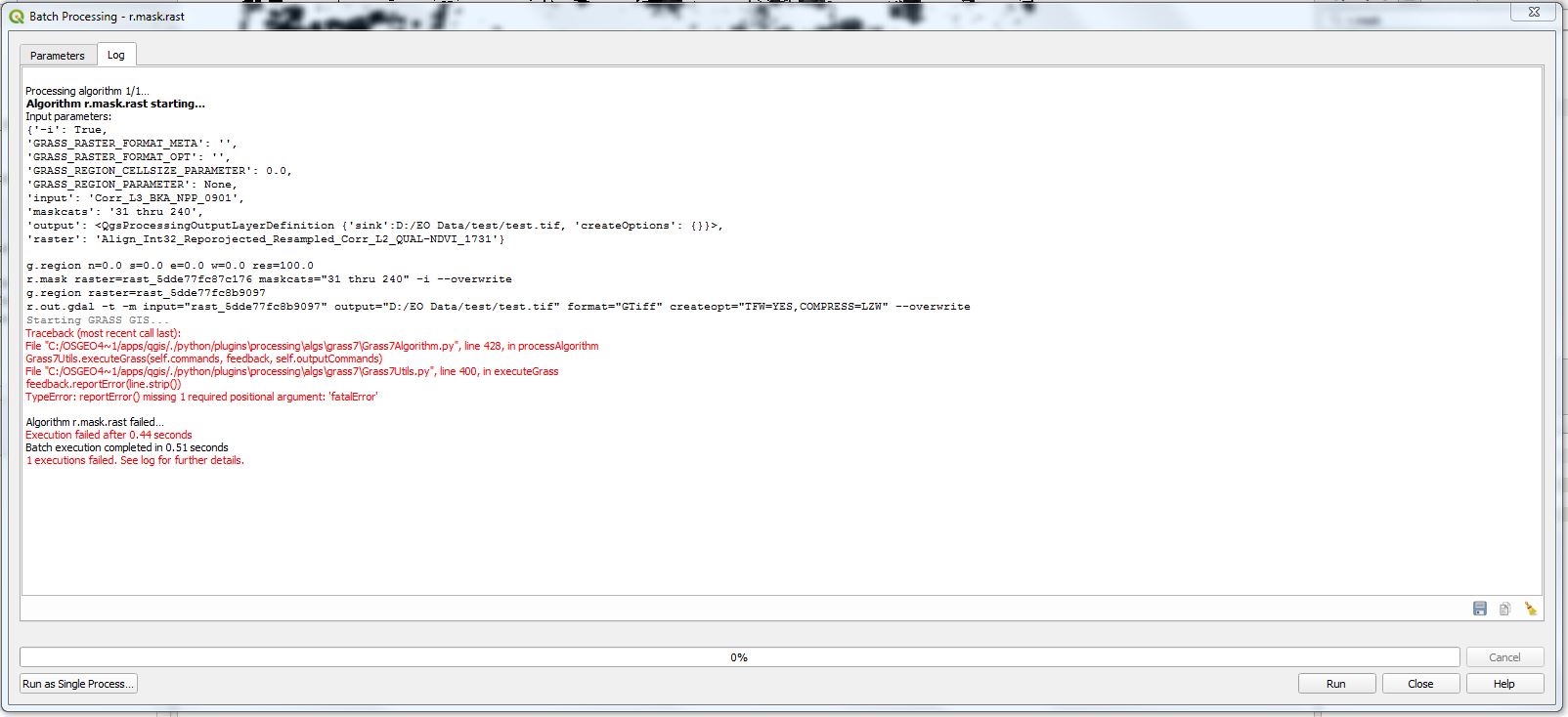 All Grass Commands Executing As Batch Processing In The Qgis Does Not 7859