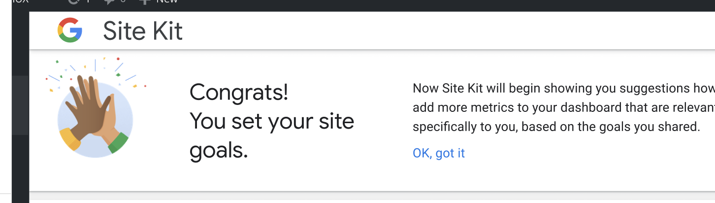Implement Congrats dashboard notification for submitting user input settings · Issue #2283 ...