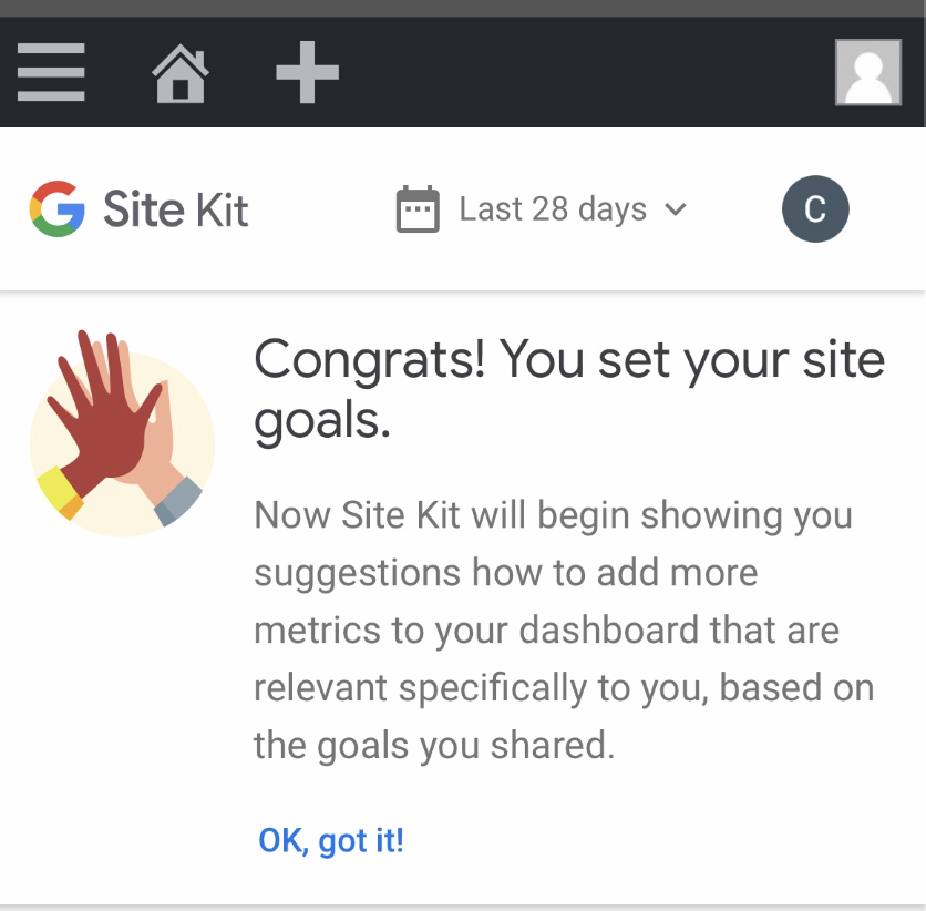 Implement Congrats dashboard notification for submitting user input settings · Issue #2283 ...