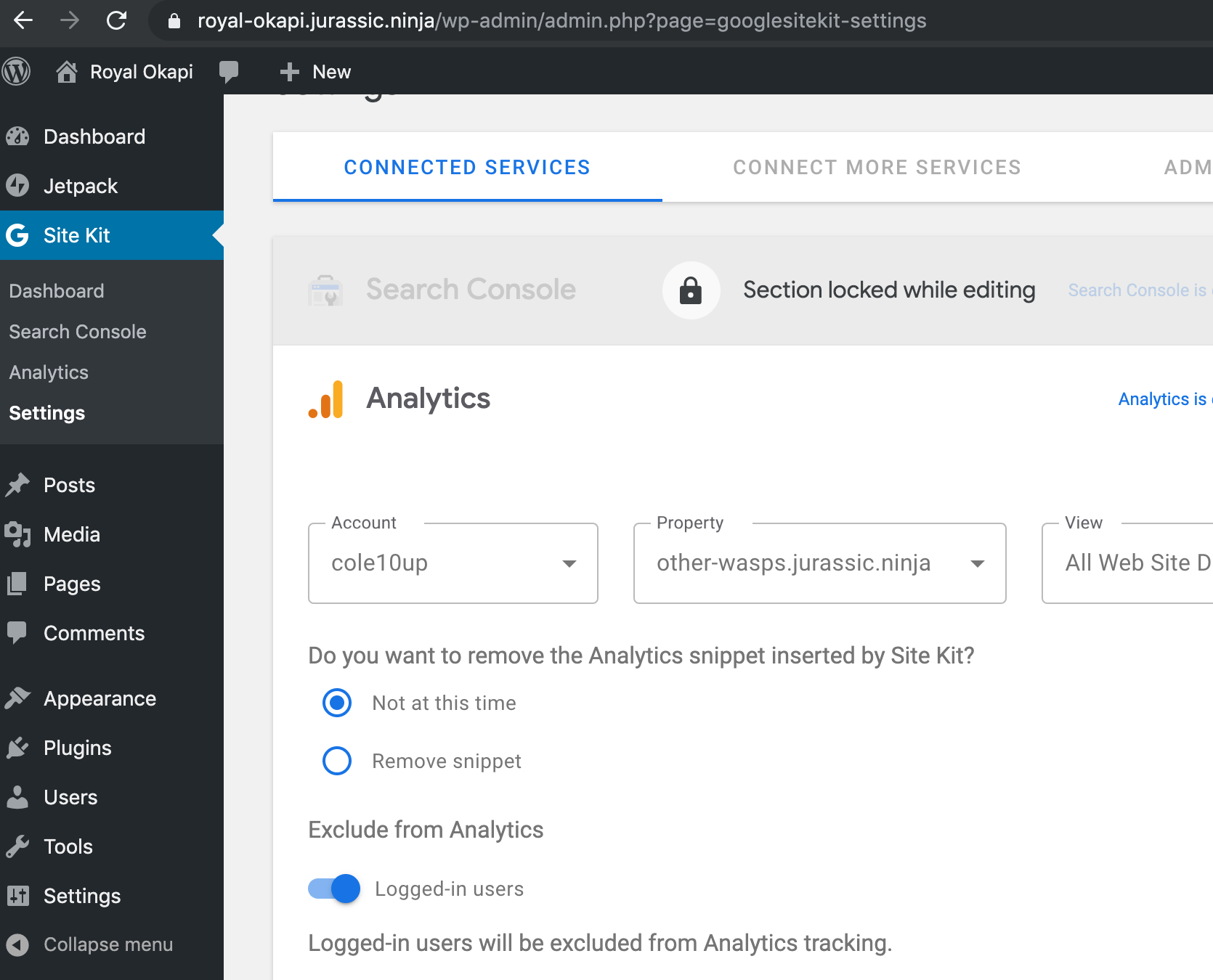 Disconnect modal displays underneath section locked dialog on settings ...