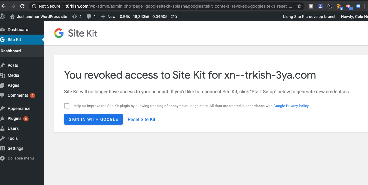 Unicode domains have issues with setup · Issue #794 · google/site-kit-wp · GitHub