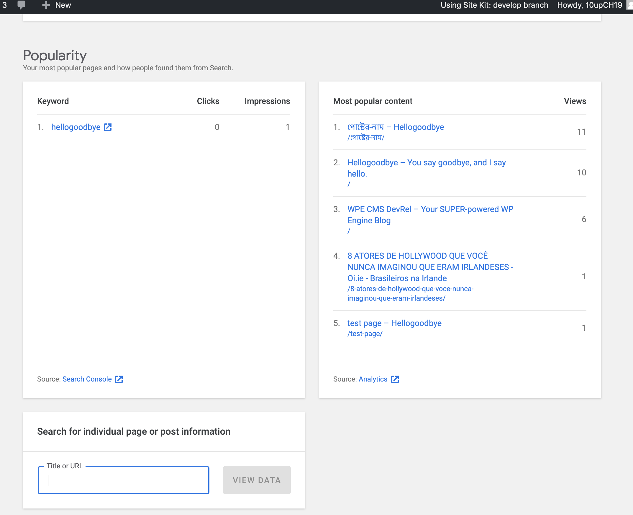 Implement search box widget in Site Kit dashboard · Issue #2023 ...