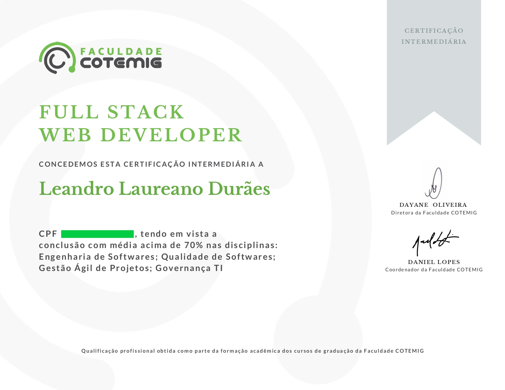 GitHub - LeandroLaureanoD/Certificacao-Full-Stack-Web: FULL STACK WEB ...