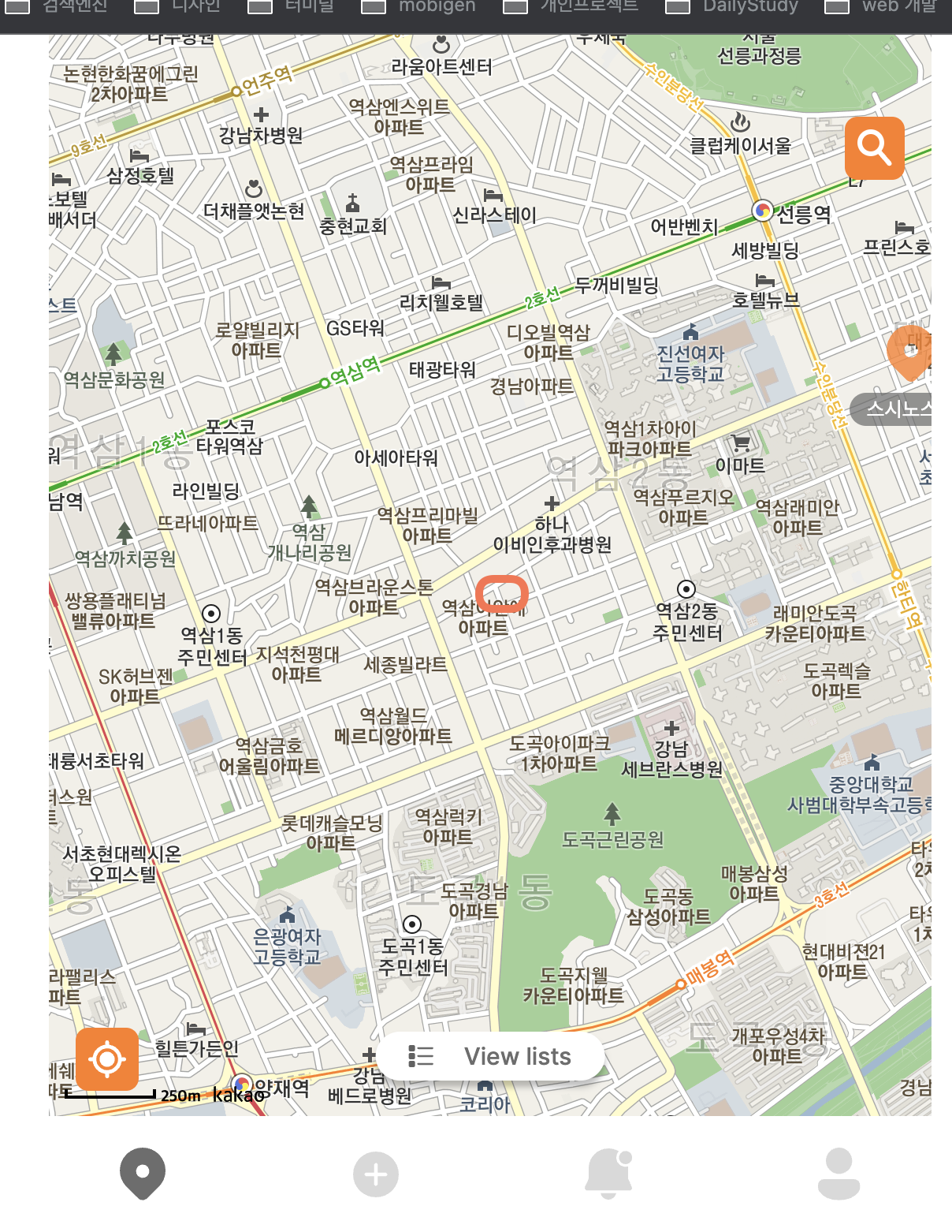 [개선] map에서 내 위치를 보여주는 마커가 있었으면 좋겠습니다! · Issue #157 · toppingskorea/toppings-client · GitHub