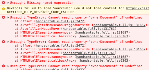 The table throws errors when the formulas sheet name contains a dash ...