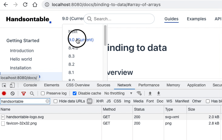New Docs: CDN wrong HoT version · Issue #8250 · handsontable ...