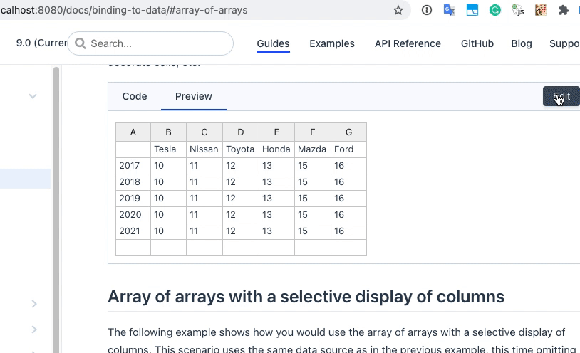 New Docs: jsFiddle CDN wrong HoT version · Issue #8251 · handsontable ...