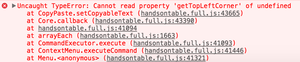 setCopyableText throws an exception when the table is not selected ...