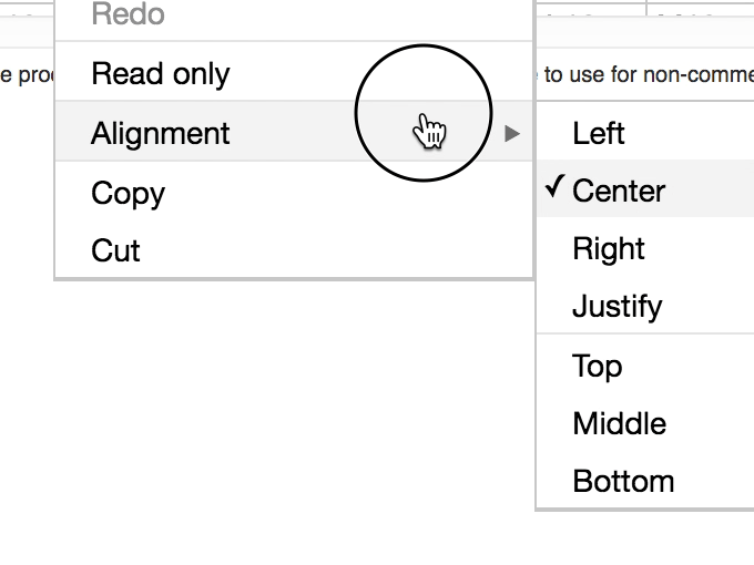 The ContextMenu selection for `Alignment` disappears · Issue #6508 · handsontable/handsontable ...
