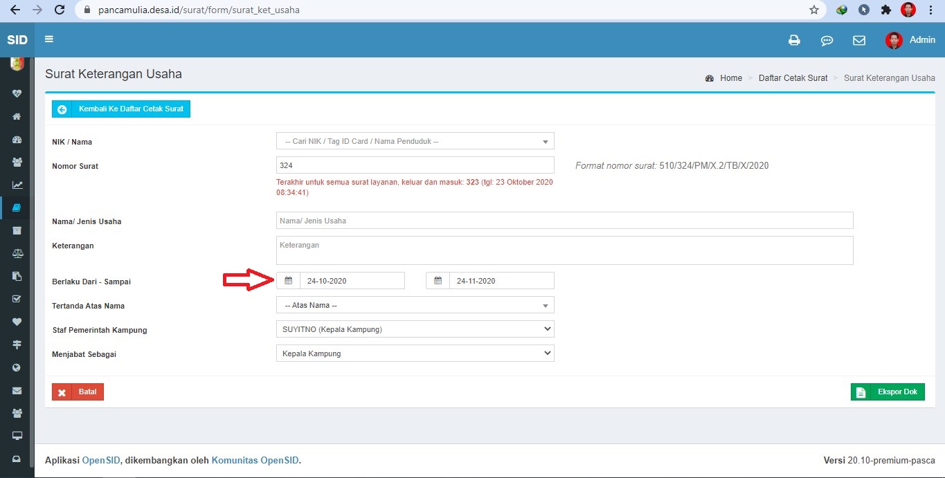 Ubah Masa Berlaku di Surat Keterangan Usaha · Issue #3705 · OpenSID/OpenSID · GitHub