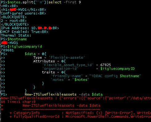 New-ITGlueFlexibleAssets - 'can't be blank' error · Issue #96 · itglue/powershellwrapper · GitHub