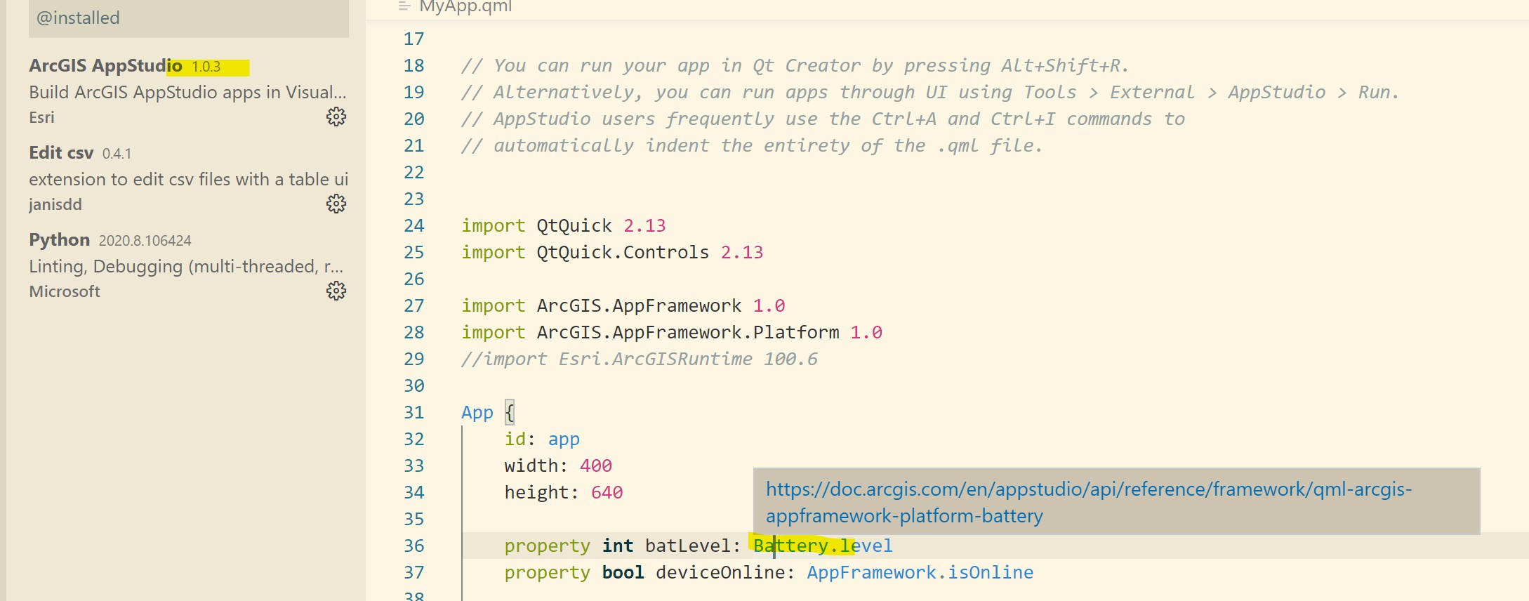 Ensure qmltypes.json matches 4.3 final release · Issue #60 · Esri/appstudio-vscode · GitHub