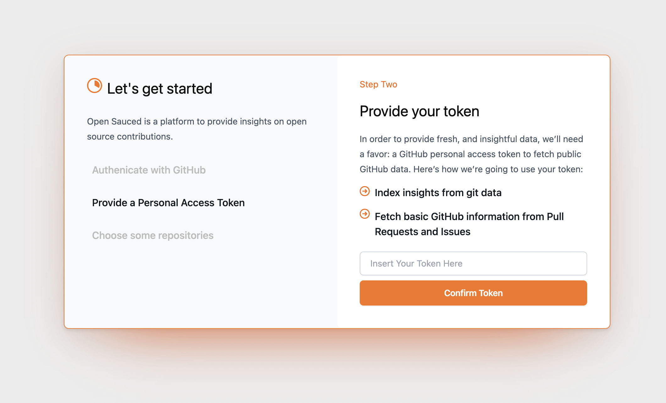 feature: remove step 2 PAT and only present repo list · Issue #544 · open-sauced/app · GitHub