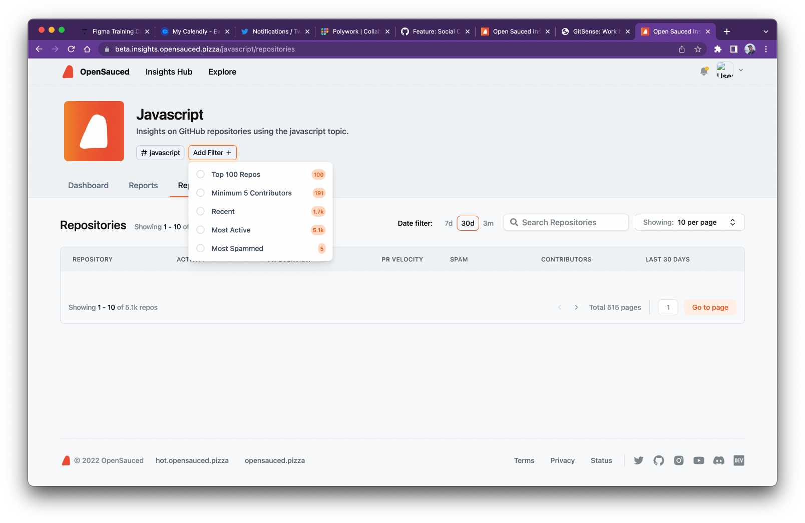 Bug: Removing all filters renders no repos · Issue #730 · open-sauced/app · GitHub