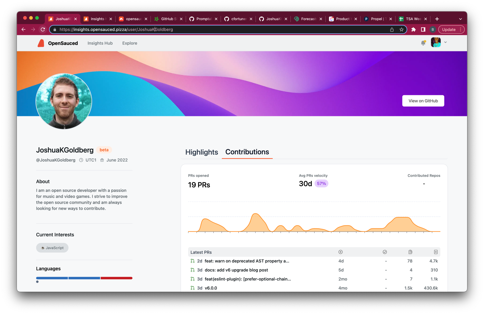 Feature: User profiles sub nav should append the URL · Issue #914 · open-sauced/app · GitHub