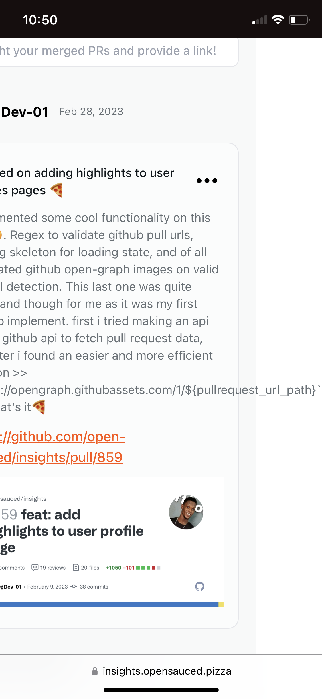 bug: Mobile feed has no bounds · Issue #937 · open-sauced/app · GitHub