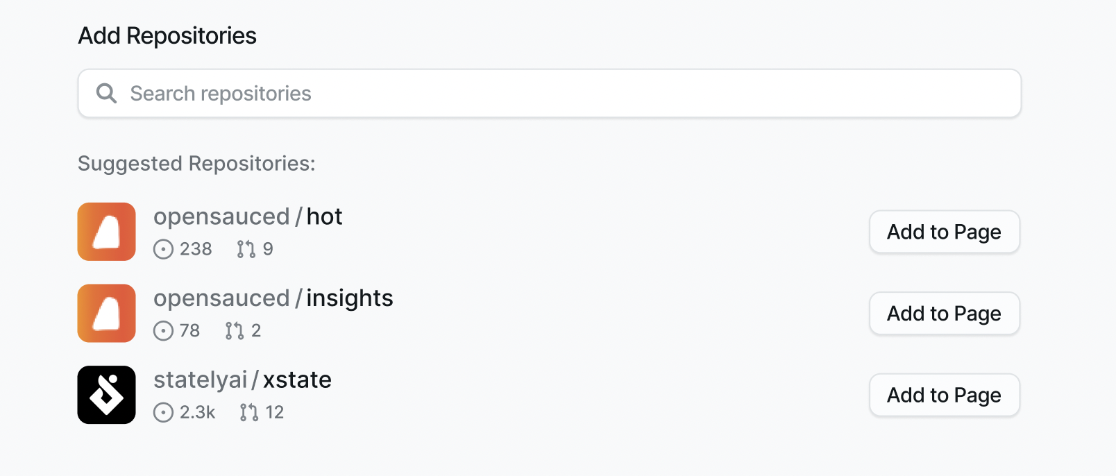 Feature: Add a Suggested Repos section when creating new insight page · Issue #711 · open-sauced ...