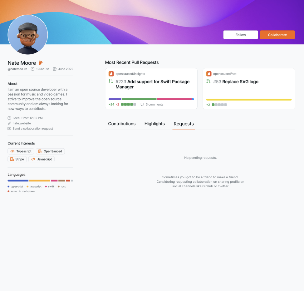 feat: Build design components for the collaborations · Issue #1002 · open-sauced/app · GitHub