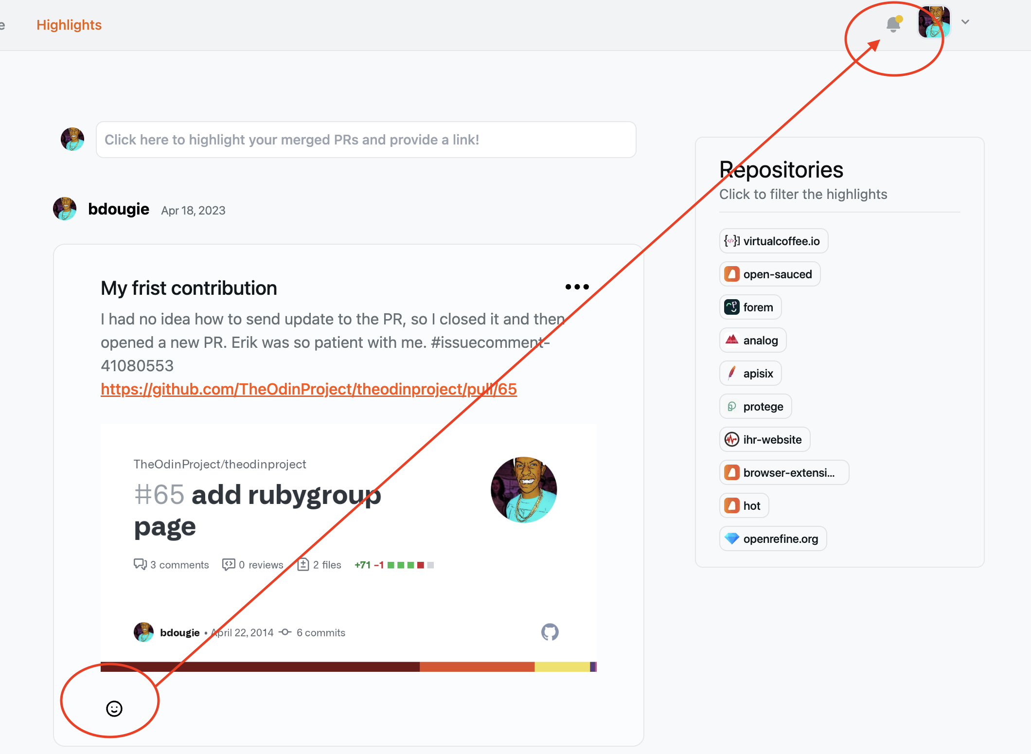Feature Add Reactions As Notifications · Issue 1106 · Open Sauced App · Github