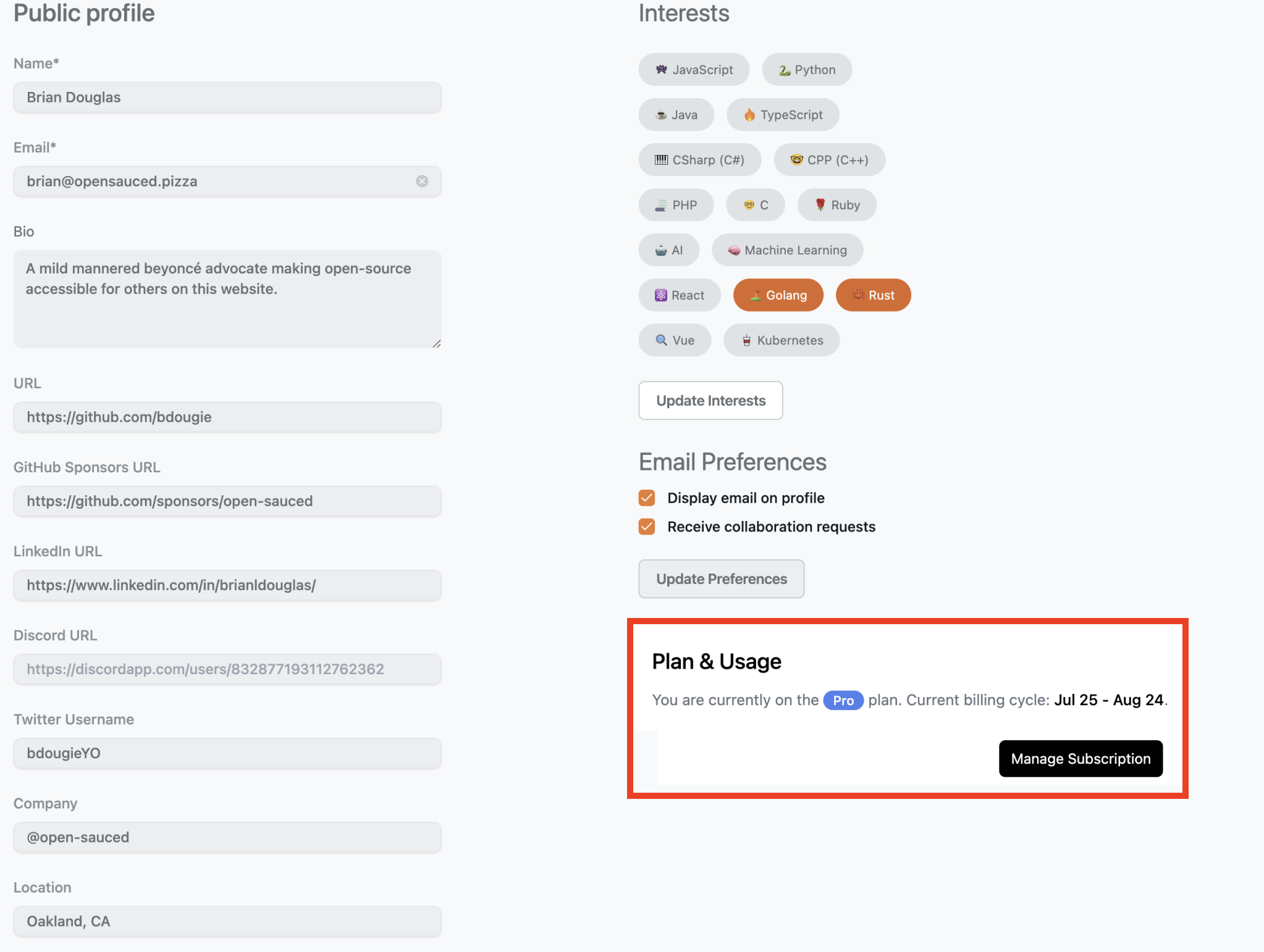 Feature: Subscription Dashboard for Paid User · Issue #1441 · open-sauced/app · GitHub