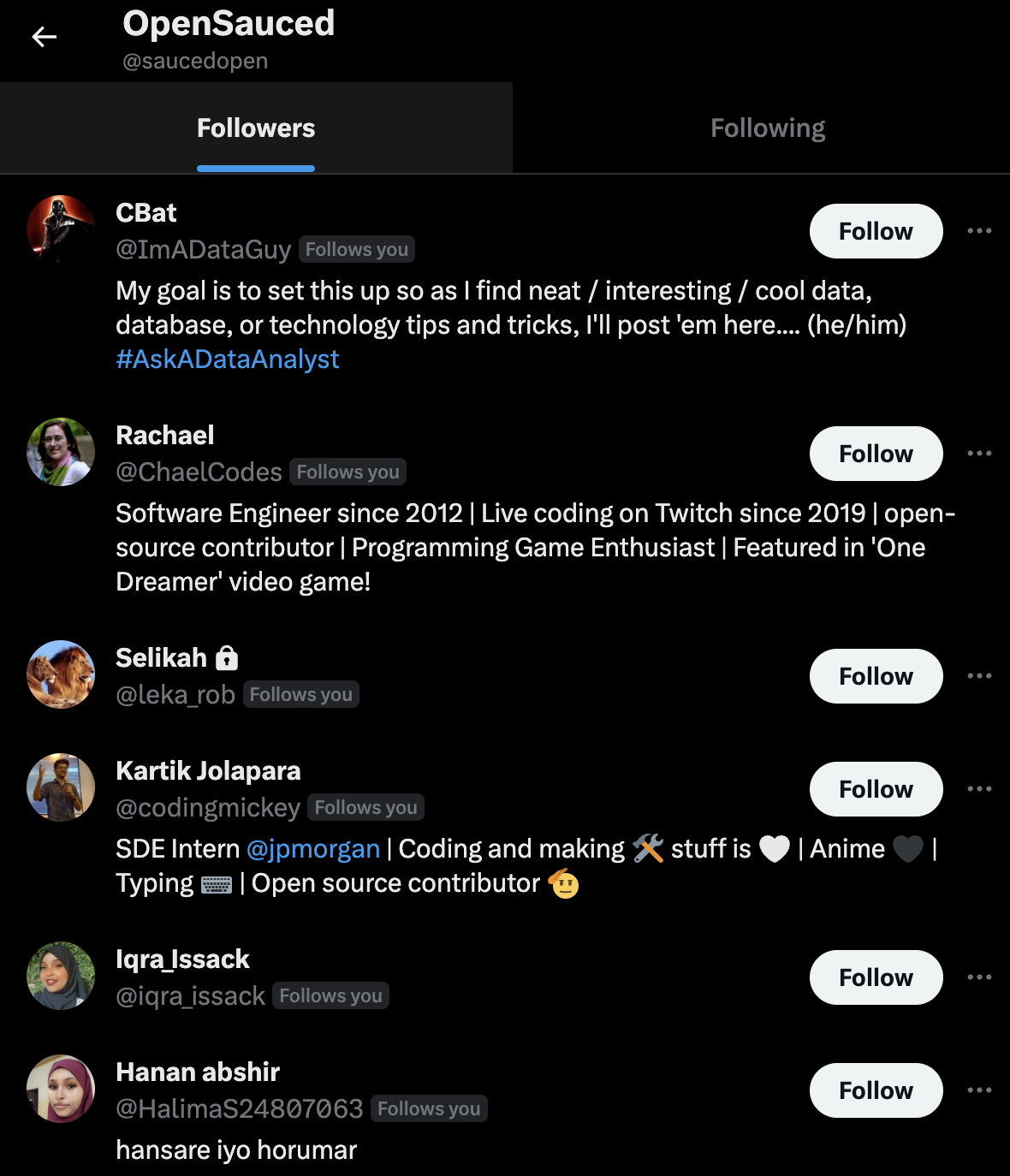 Feature: followers enhancement · Issue #1452 · open-sauced/app · GitHub