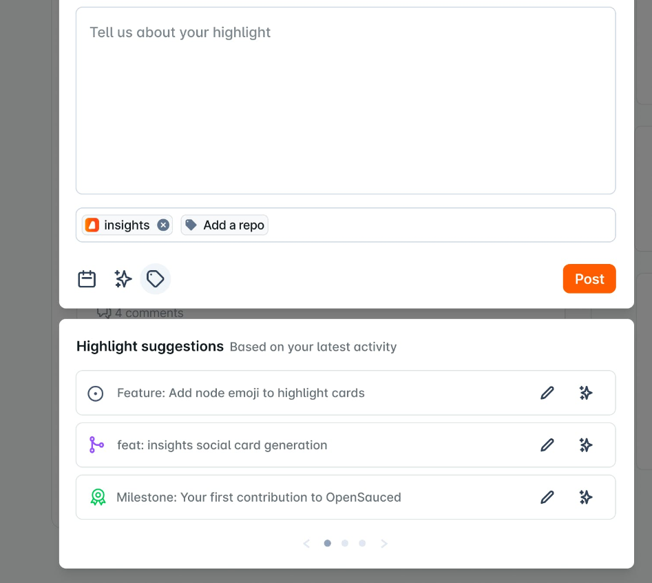 Feature: Tag a repo to a highlight · Issue #868 · open-sauced/app · GitHub