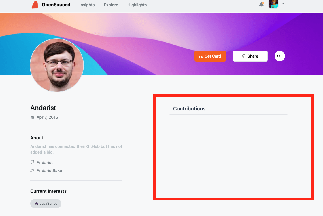 Feature: User with no highlights have a blank screen · Issue #1628 · open-sauced/app · GitHub